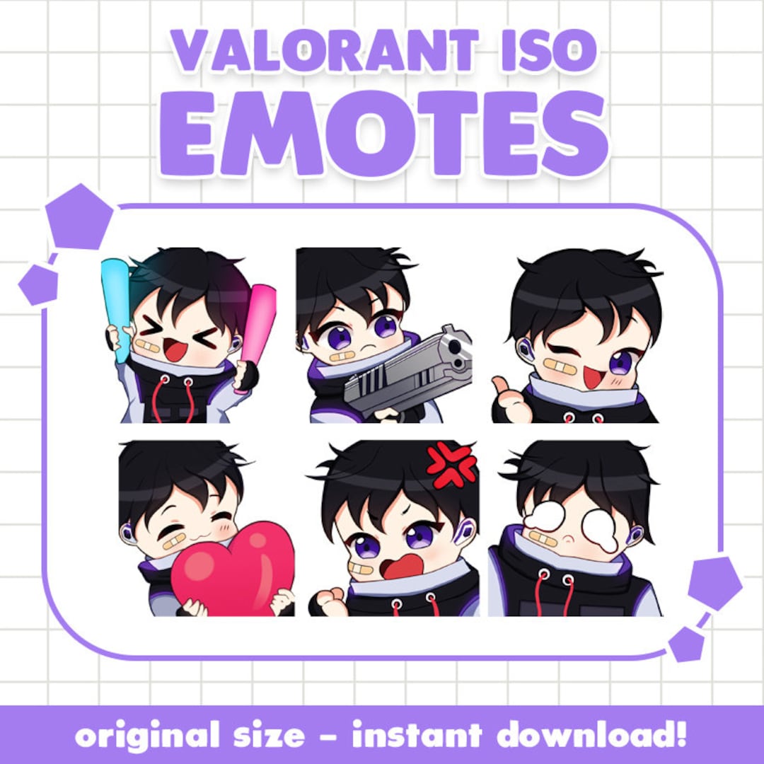 Valorant Iso Emotes Twitch Discord Streaming Iso Emoji Emote Pack ...