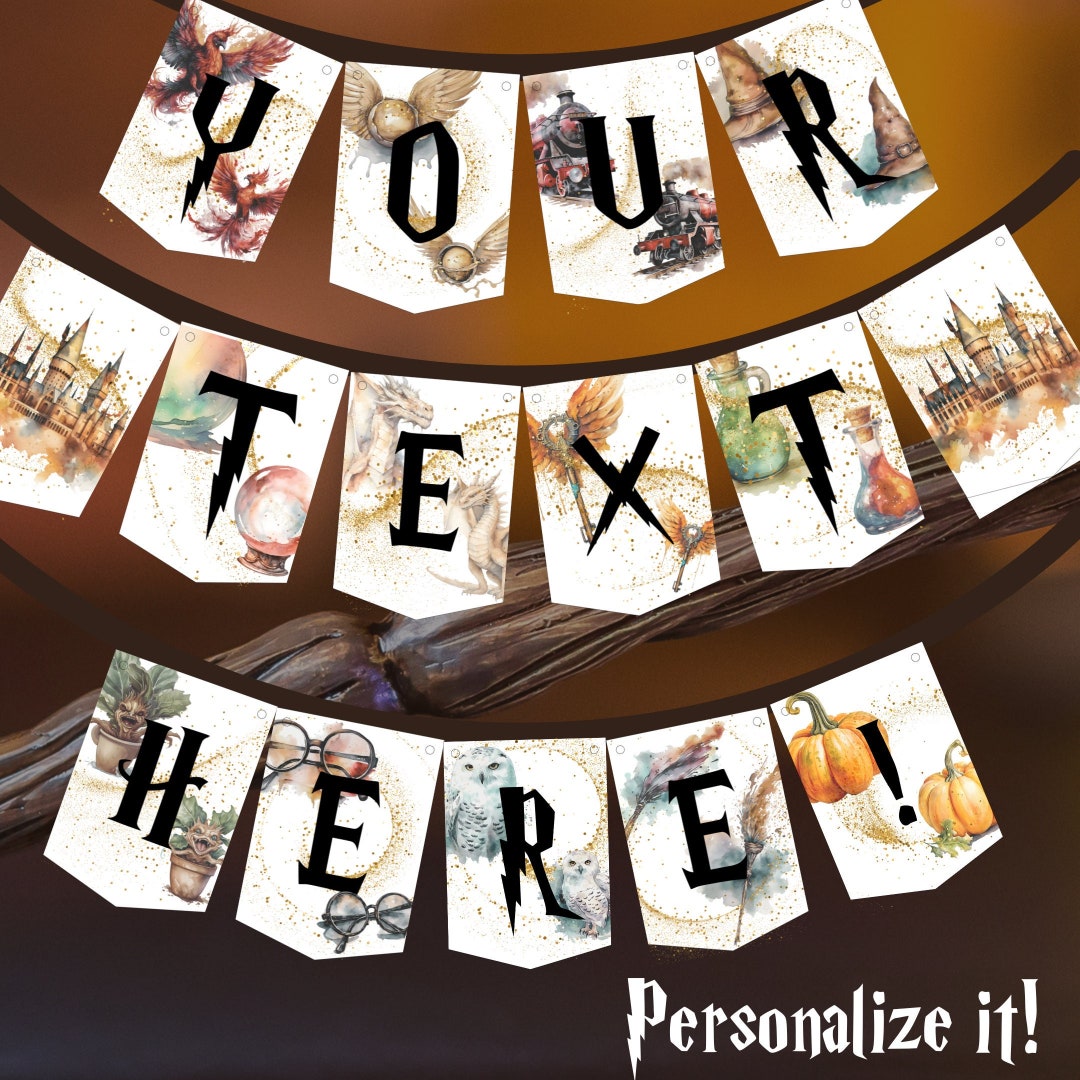 Personalizable Magician Garland to Print, Pennant With Your Own Text ...