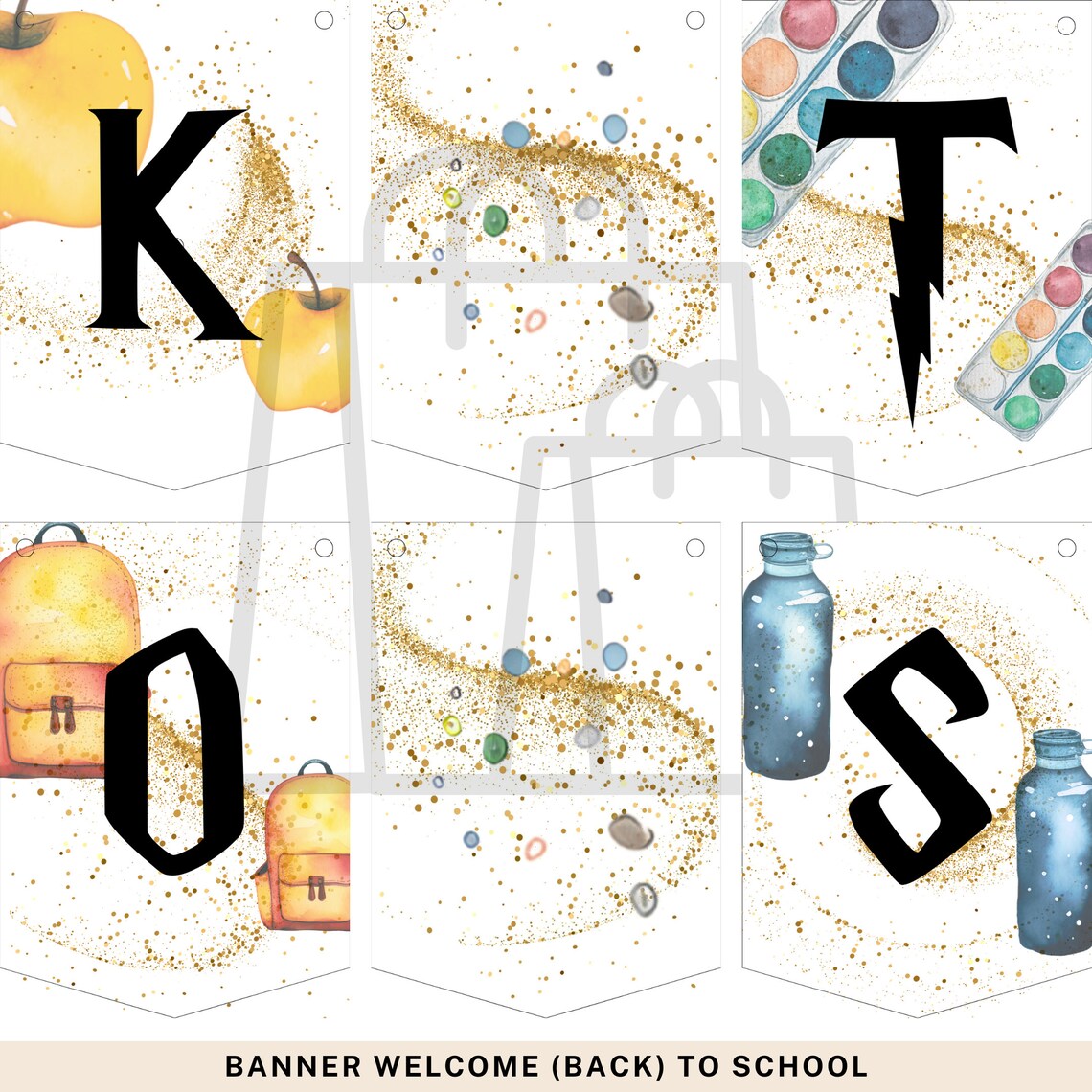 Printable Garland welcome back to School, Pennant DIY to Hang, Banner ...