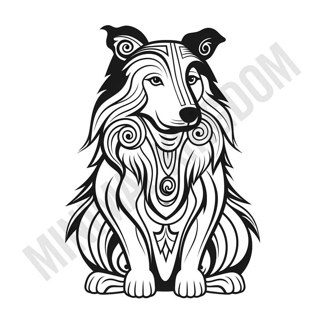 Sheltie Shetland Sheepdog. Digital Art, Hi-res, Tattoo, Logo, Clipart ...
