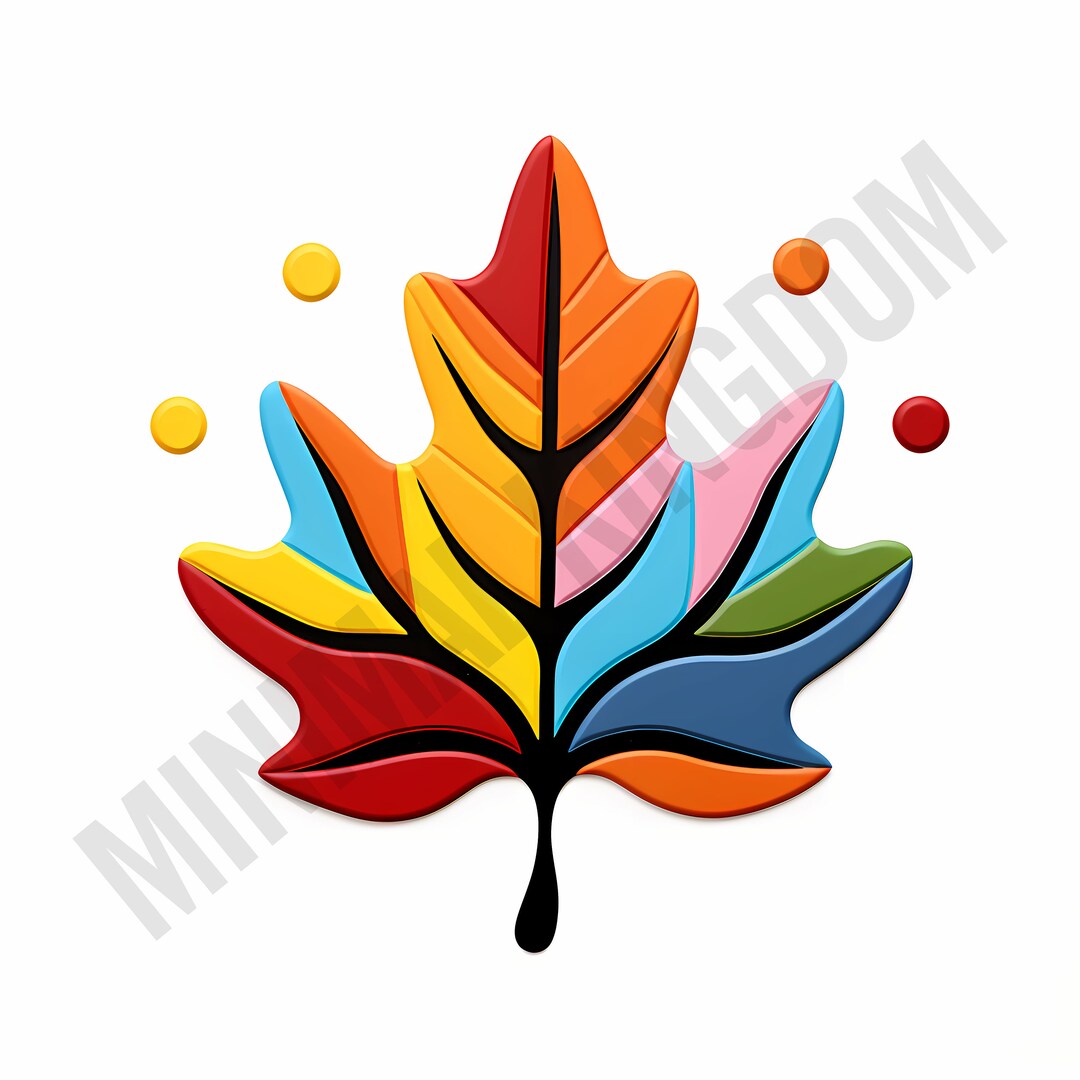Funky Maple Leaf. Digital Art, Hi-res, Tattoo, Logo, Clipart, Cricut ...