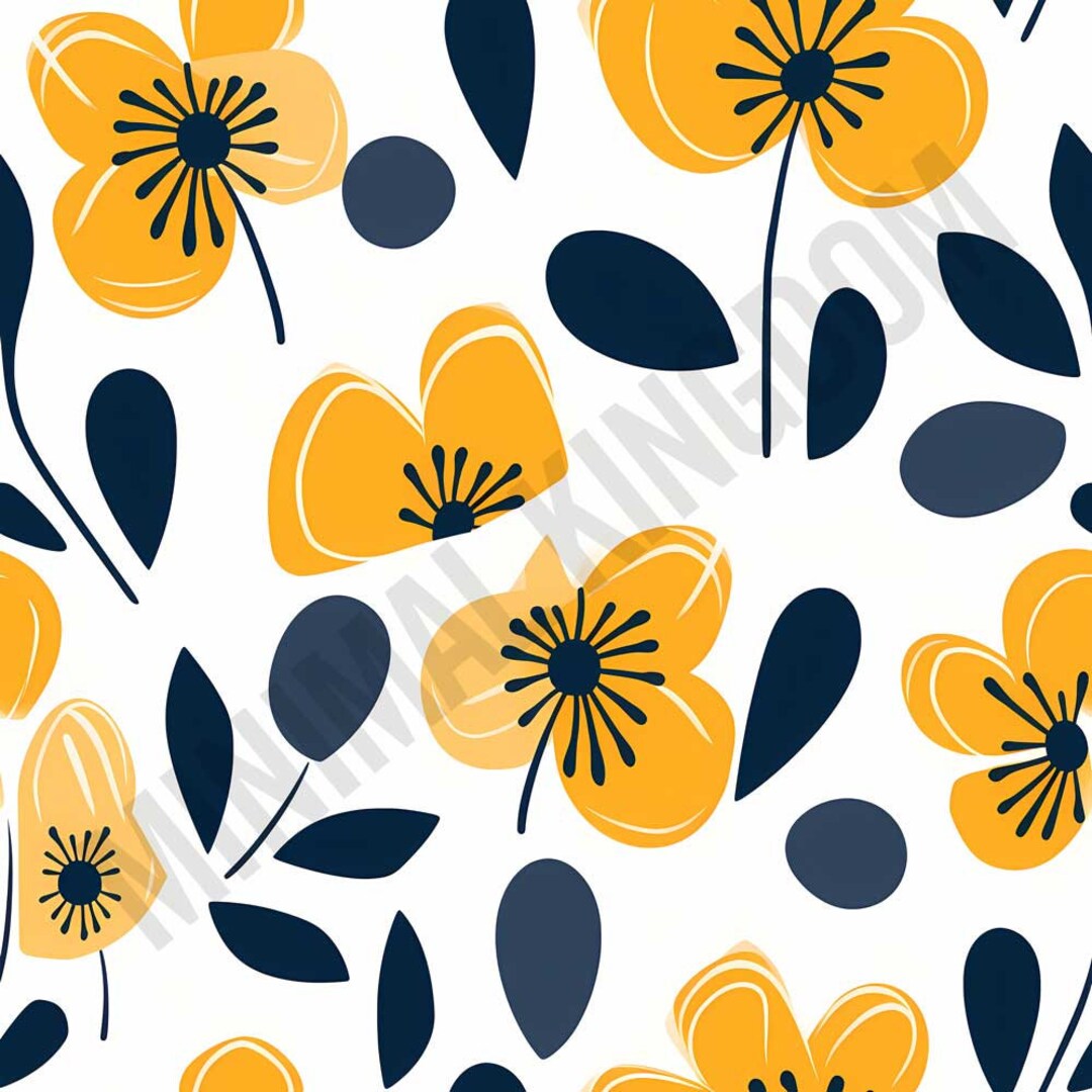 Funky Flowers Digital Seamless Retro Pattern. Scrapbook, Sewing, Crafts ...