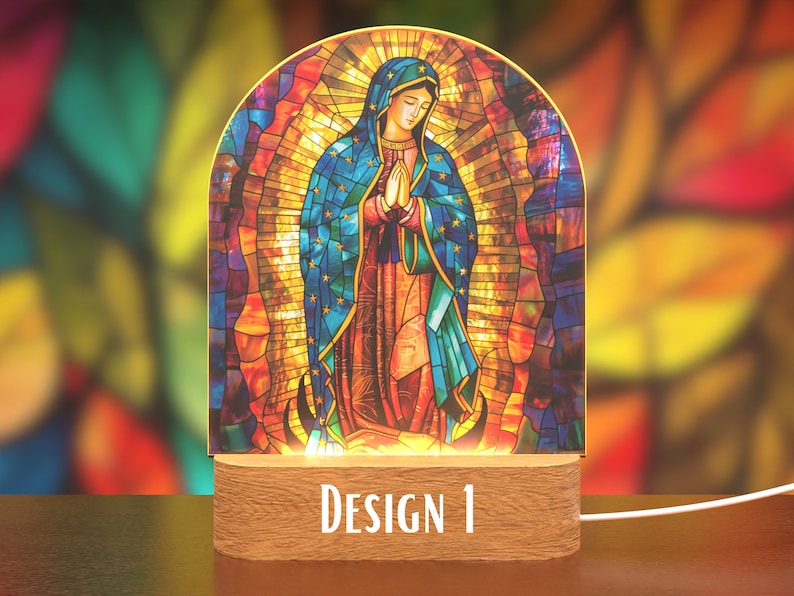 Mary Mother of Jesus Christ Lamp LED Our Lady of Guadalupe Virgin of ...
