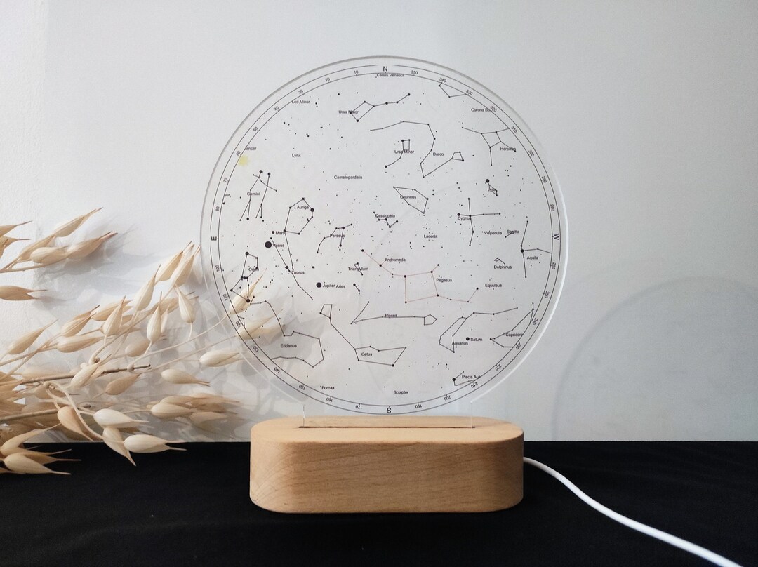 Personalized Constellation Chart Lamp Gift Star Map on Night Light ...