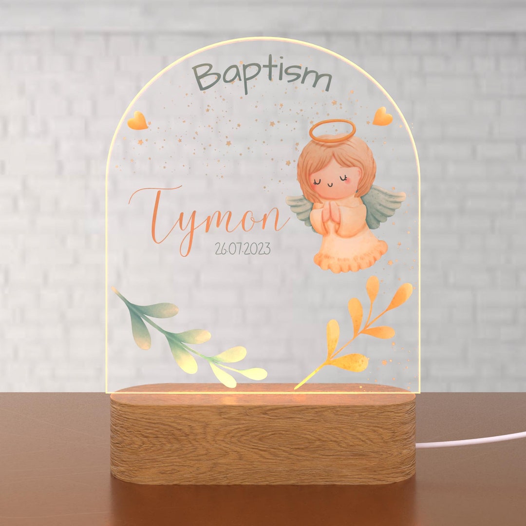Personalized Baby Name Night Light Baptism Gift for Child Custom LED ...