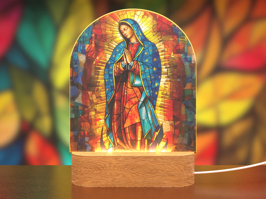 Mary Mother of Jesus Christ Lamp LED Our Lady of Guadalupe Virgin of ...