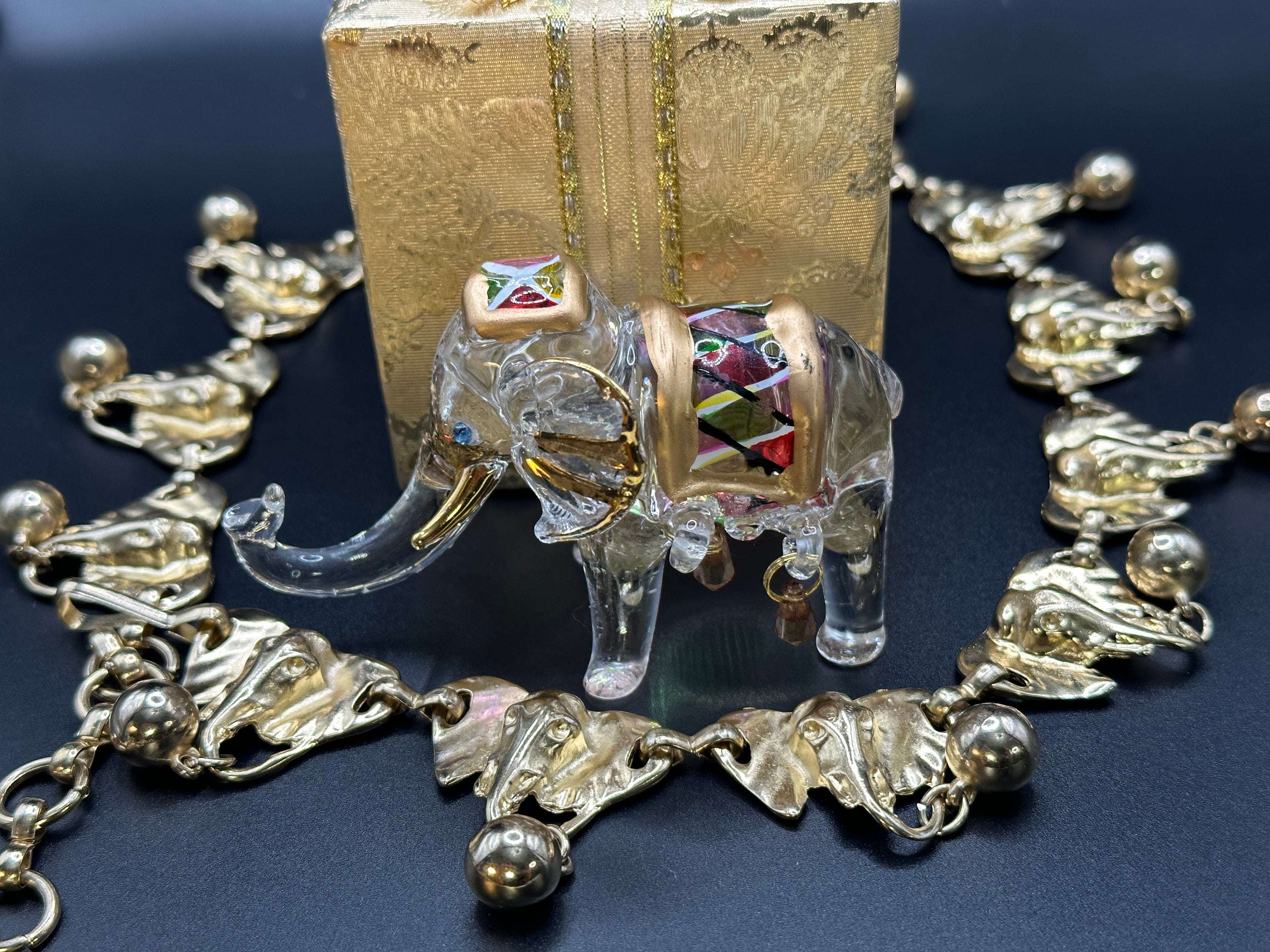 Chain Belt Gold Tone Belt With Elephants and Bells. Cha Cha Belt 1960s ...