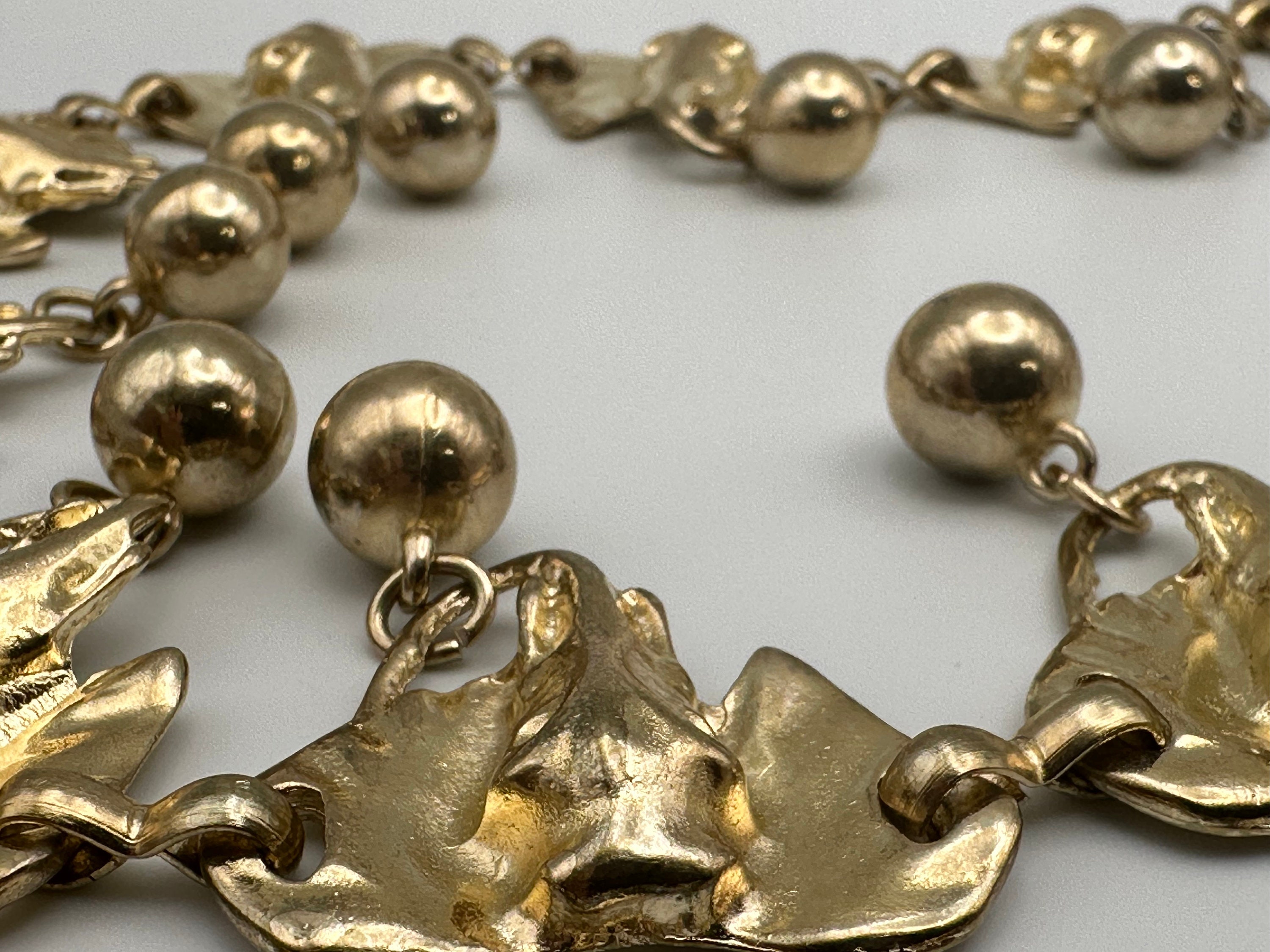 Chain Belt Gold Tone Belt With Elephants and Bells. Cha Cha Belt 1960s ...