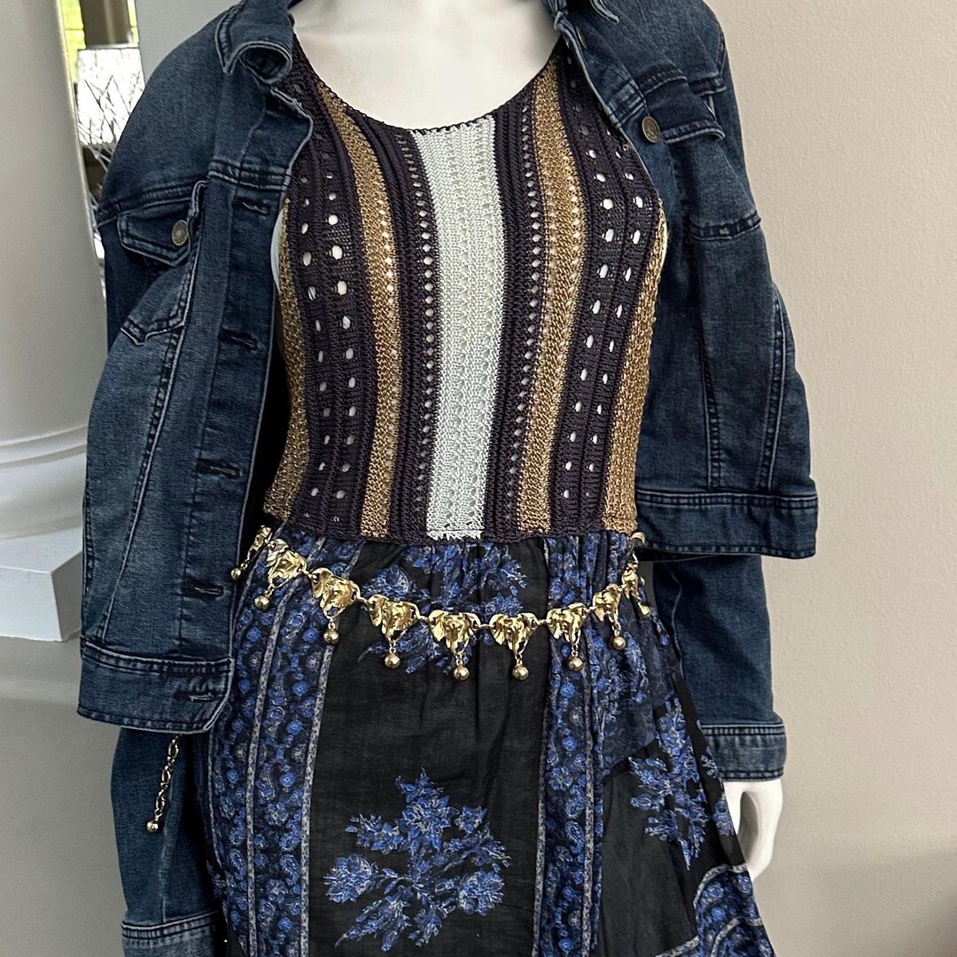 Vintage Chain Belt Gold Tone Belt With Elephants and Bells. Cha Cha ...