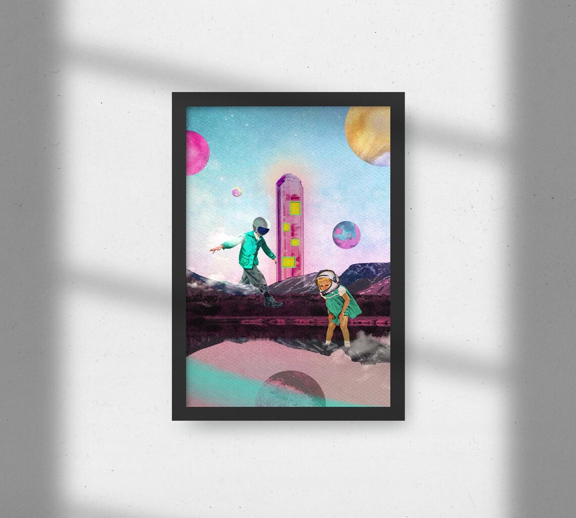 Blank Space Collage Digital Prints Wall Art Decor Digital Collage Retro ...