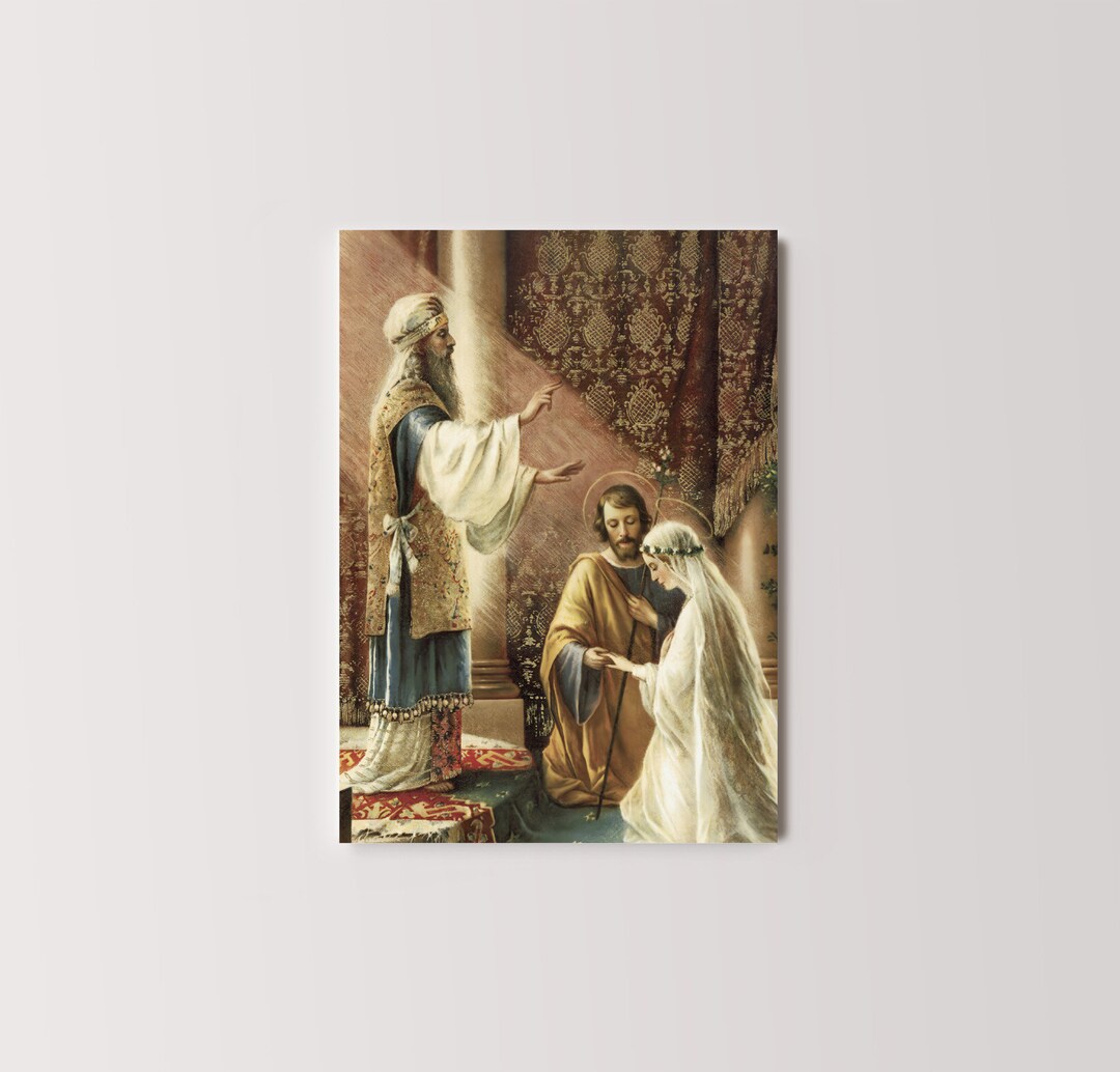 Holy Card Print the Wedding of Mary and Joseph Vintage Wedding Day ...