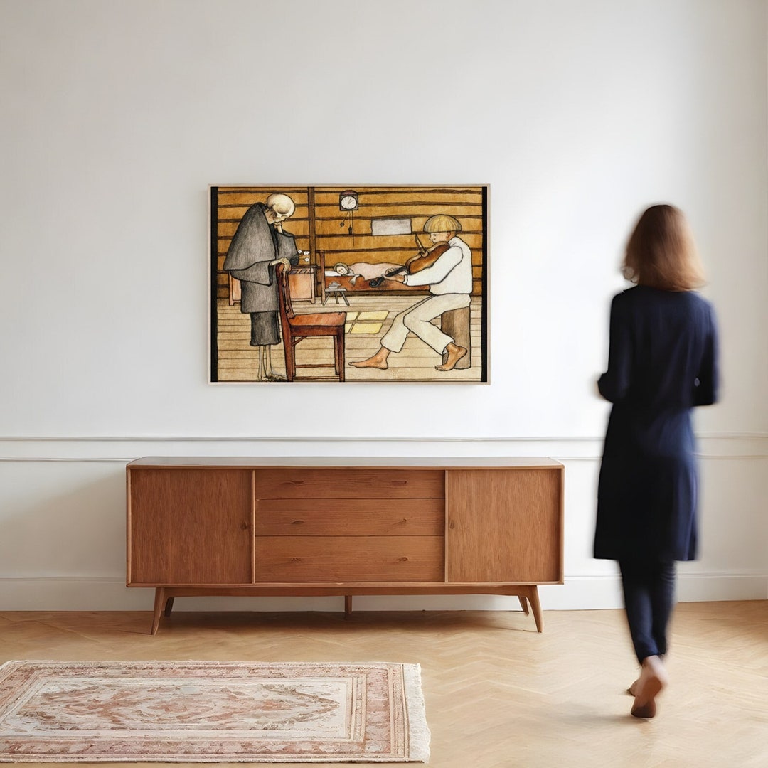 Death Listens Hugo Simberg Symbolism Painting, Macabre Vintage Print ...