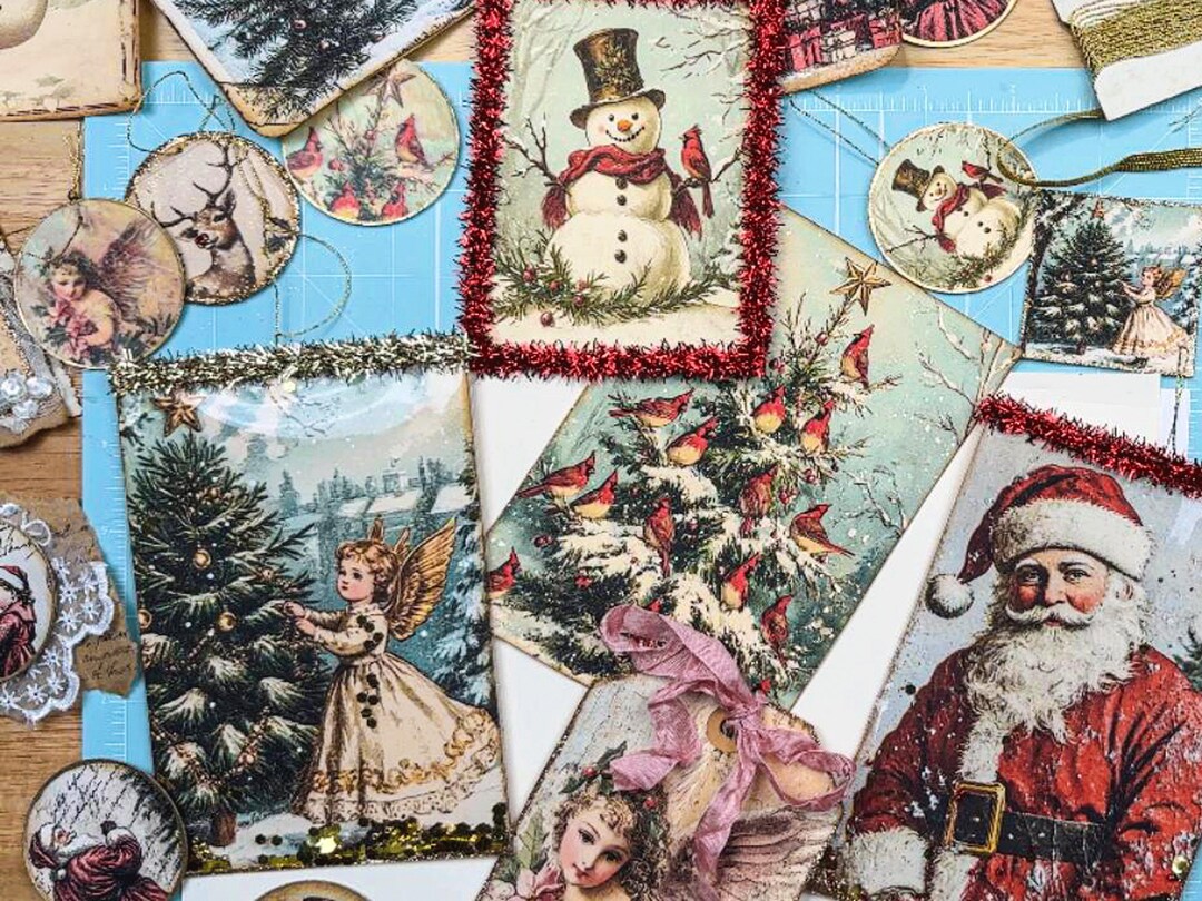 32 Piece Christmas Ephemera Collection Printables, Junk Journal ...