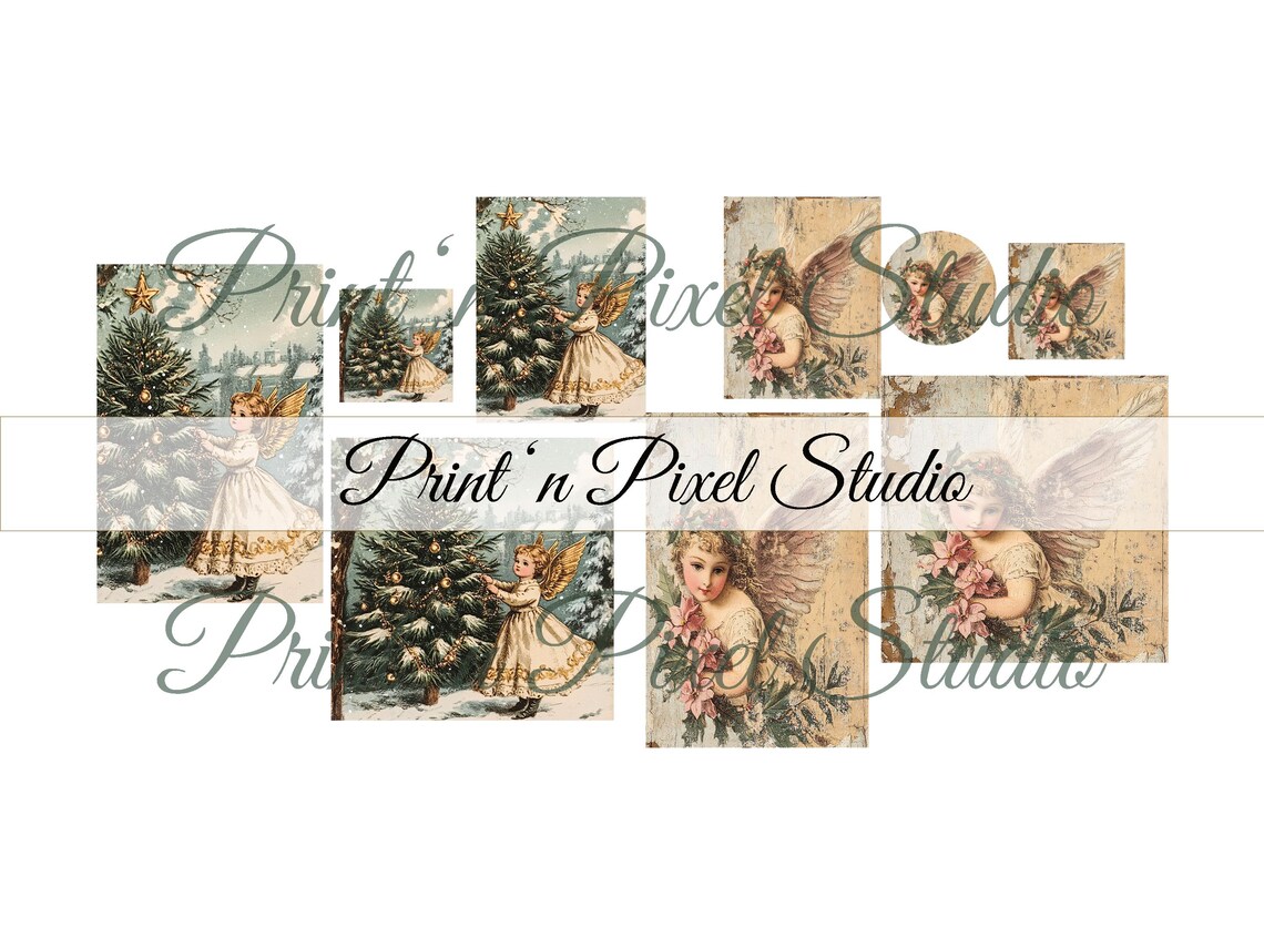 32 Piece Christmas Ephemera Collection Printables, Junk Journal ...