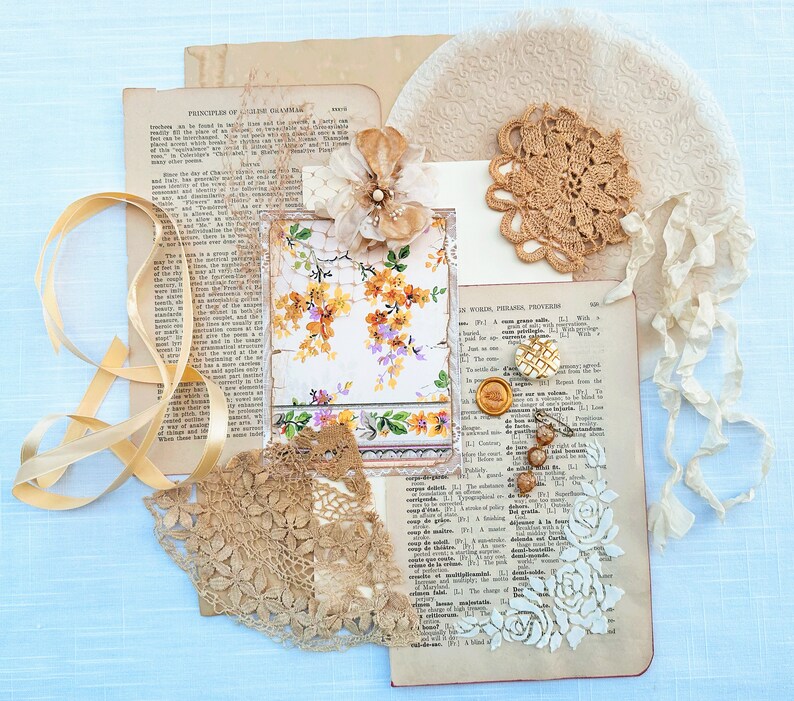 Shades of Yellow Junk Journal Inspirational Small Crafting Package ...