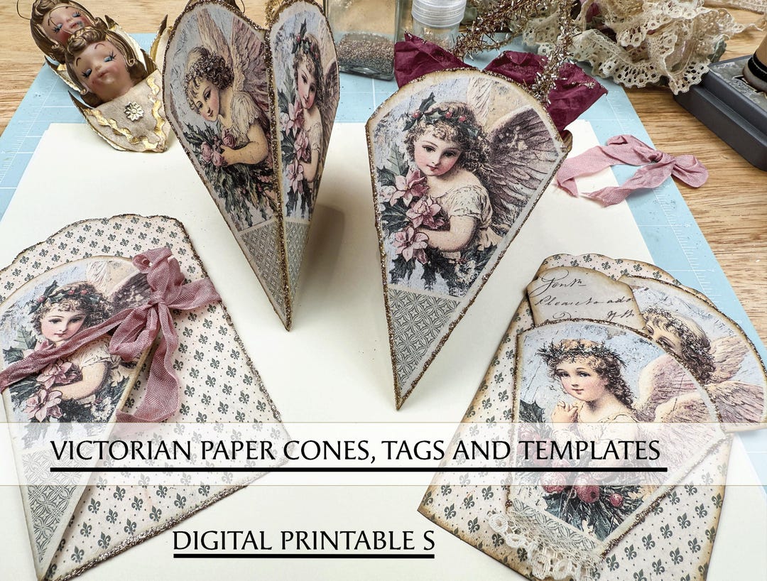 Victorian Paper Cone, Tags, and Templates~junk Journal, Card Making ...