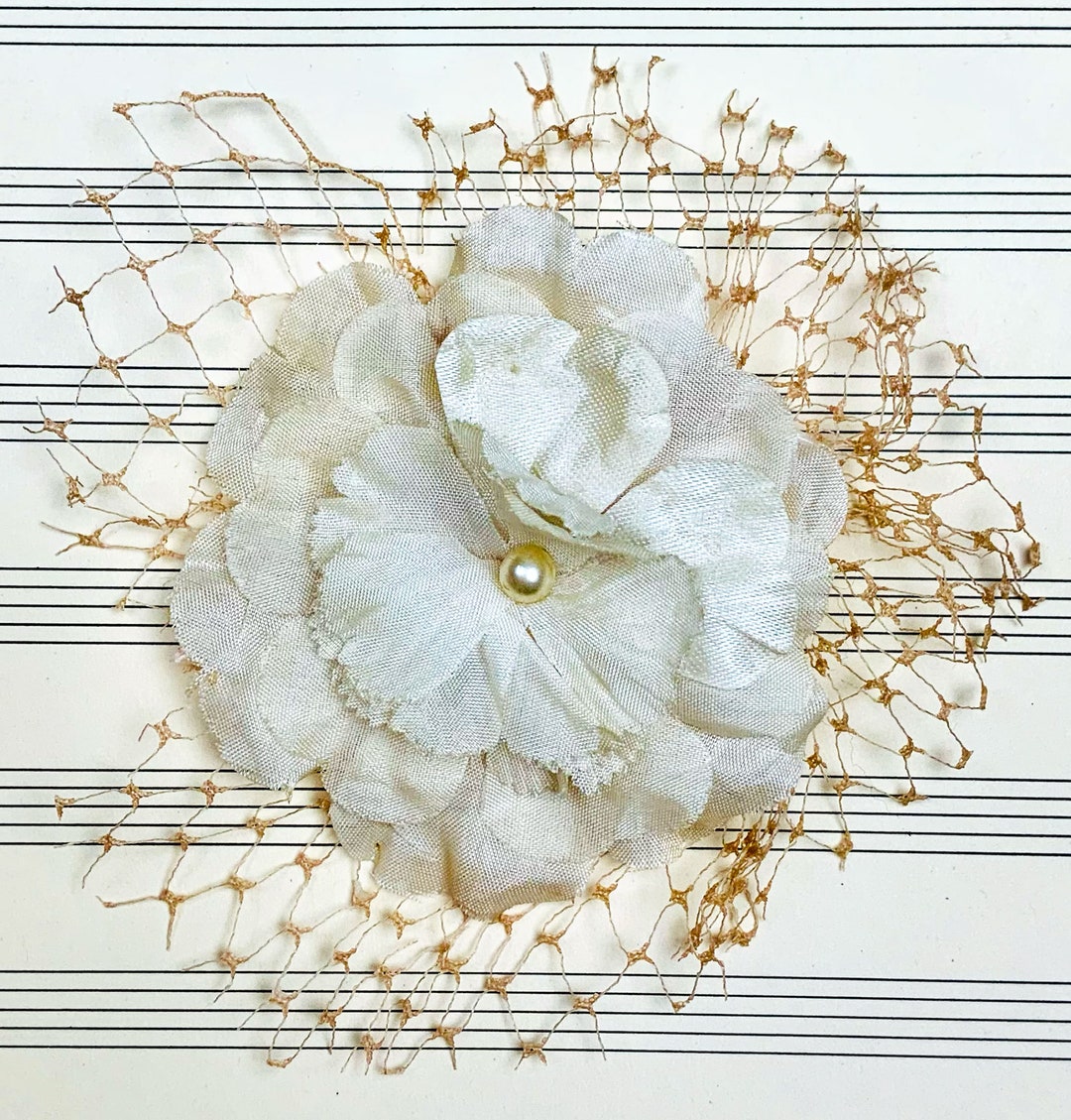 Vintage Millinery Flower. Antique White Vintage Pearl Accent Beige ...