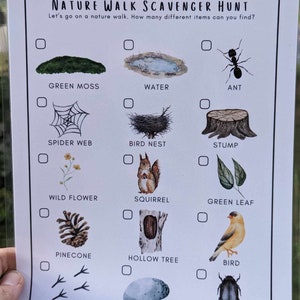 Nature Walk Scavenger Hunt for Kids, Outdoor Activity/nature Study for ...