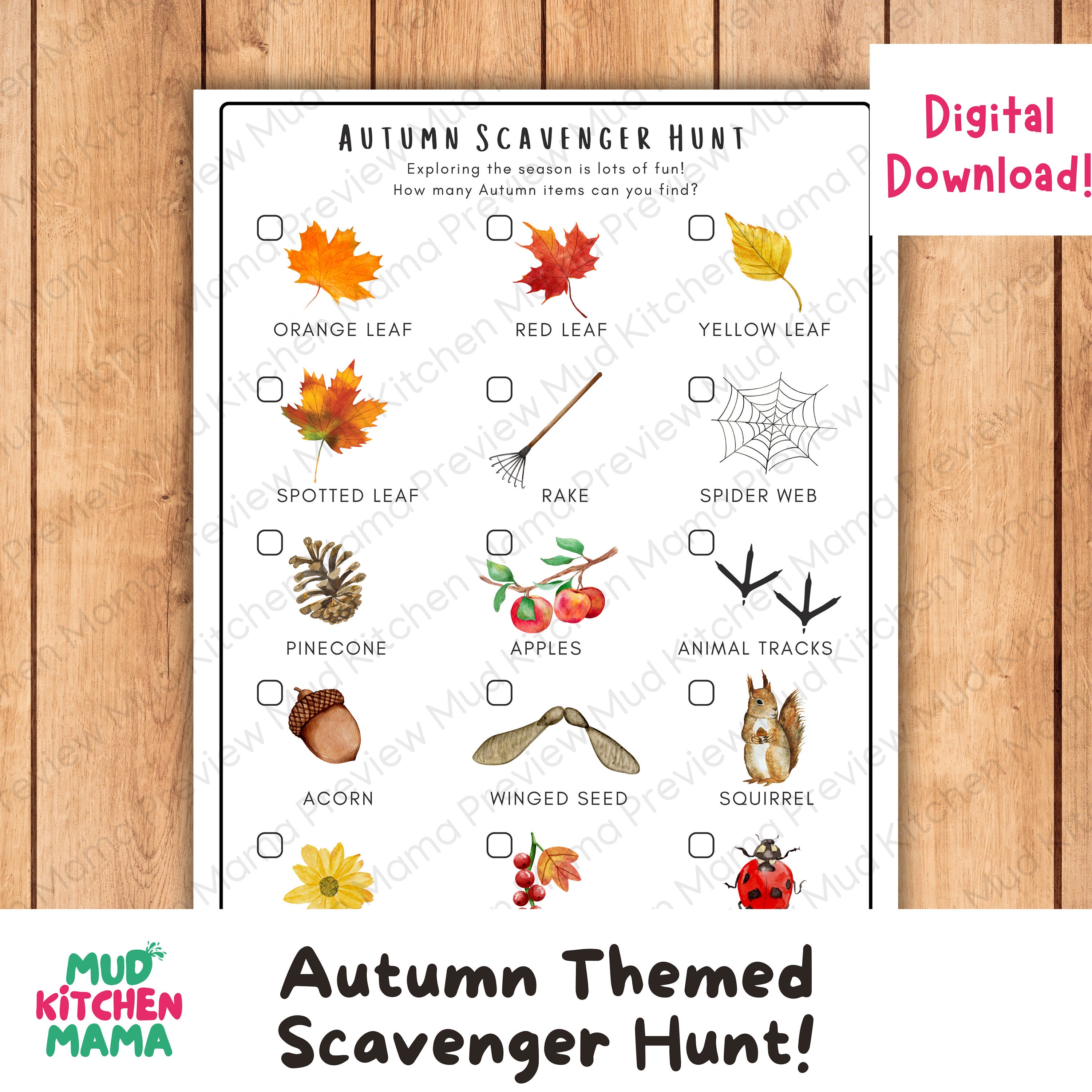 Autumn Scavenger Hunt for Kids, Outdoor Activity/nature Study for ...