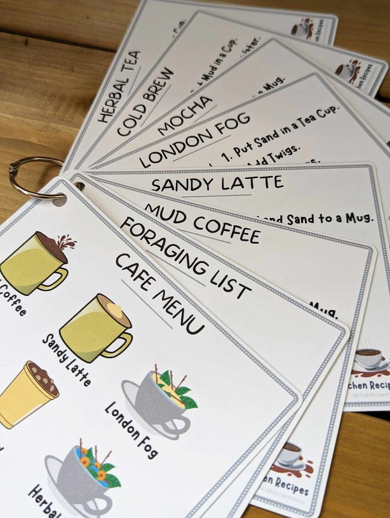 Café Mud Kitchen Recipes, Fun Learning Resource for Outdoor Forest ...