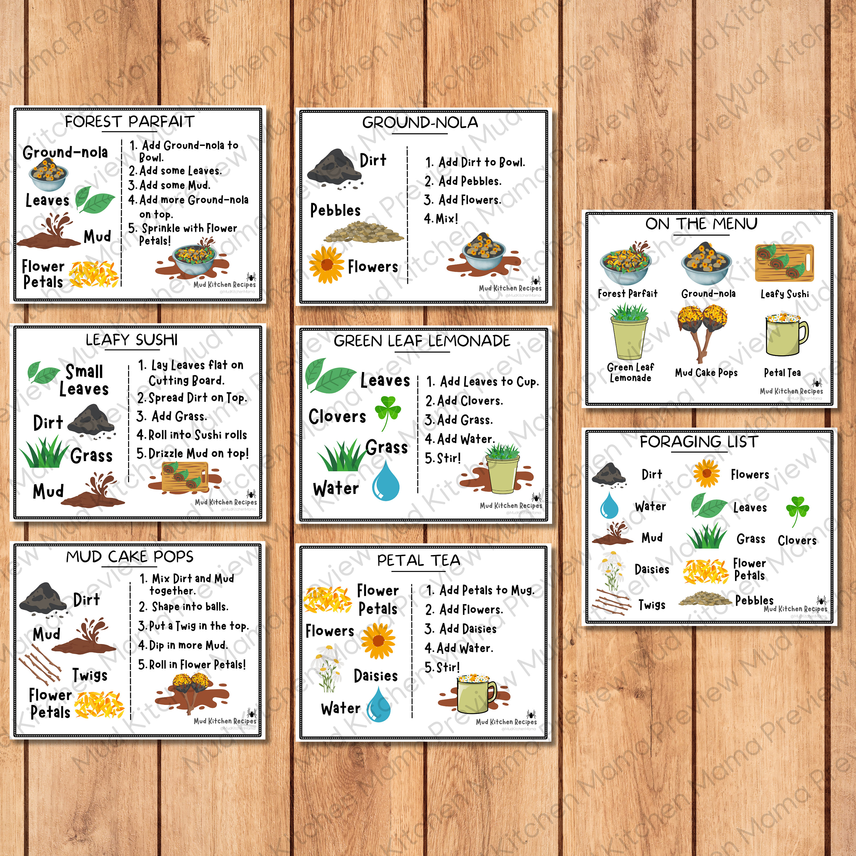 Complete Advanced Mud Kitchen Recipe Collection, Kids Outdoor ...