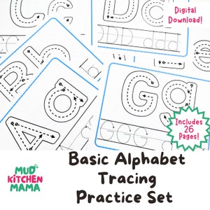 Basic Alphabet Letter Tracing Practice Set for Homeschool, Preschool ...
