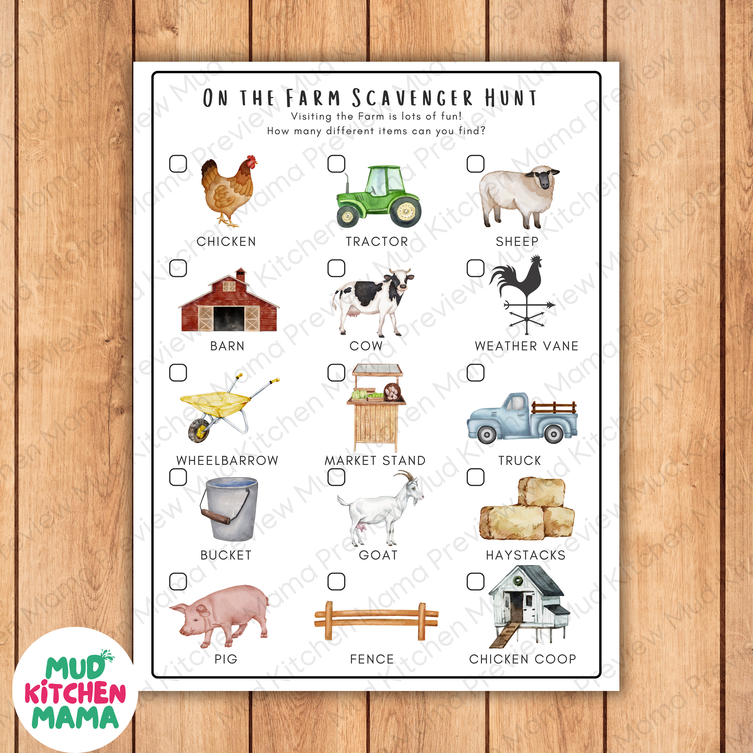 Farm Scavenger Hunt for Kids, Outdoor Activity and Nature Study for ...