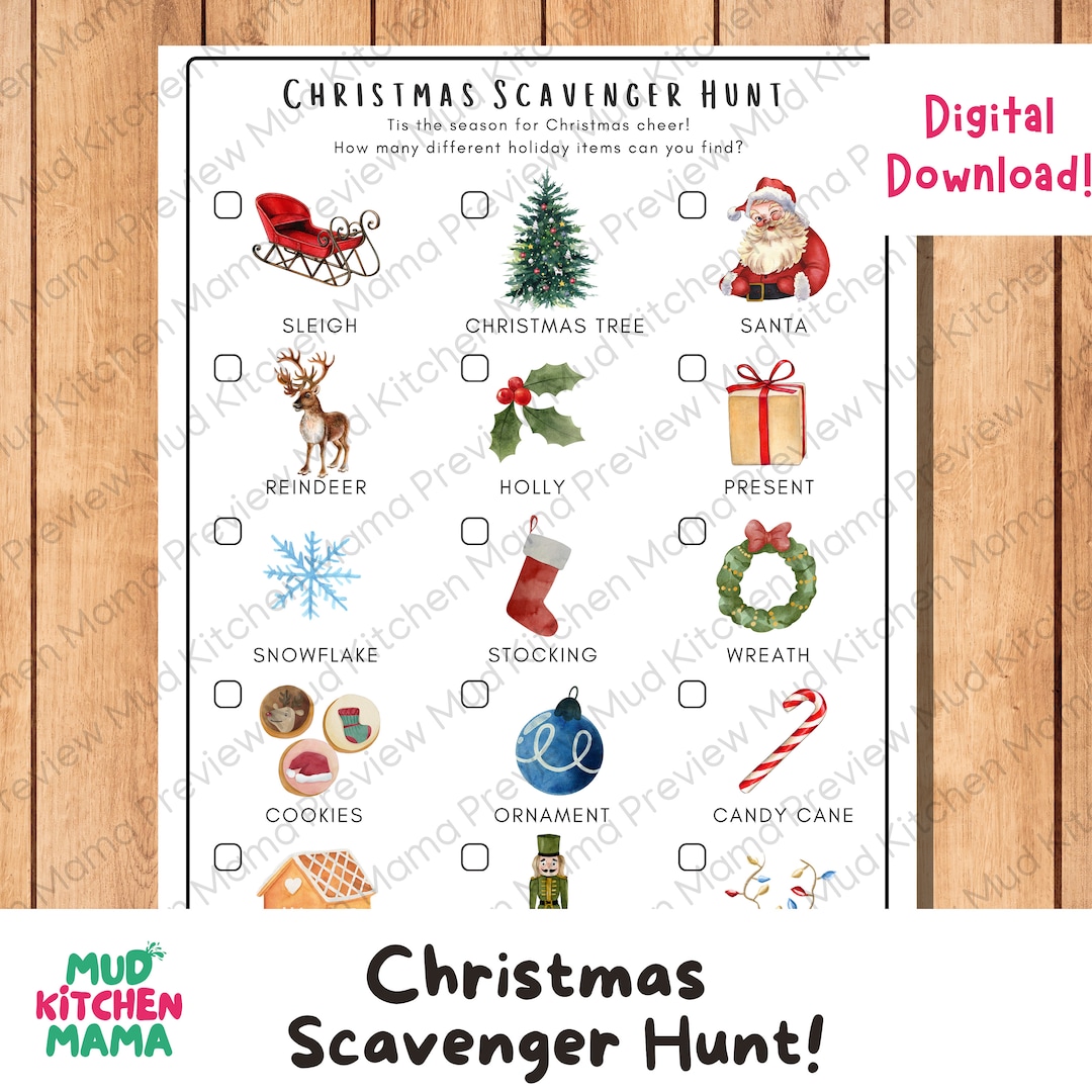 Christmas Scavenger Hunt Activity for Preschool, Homeschool, Montessori ...