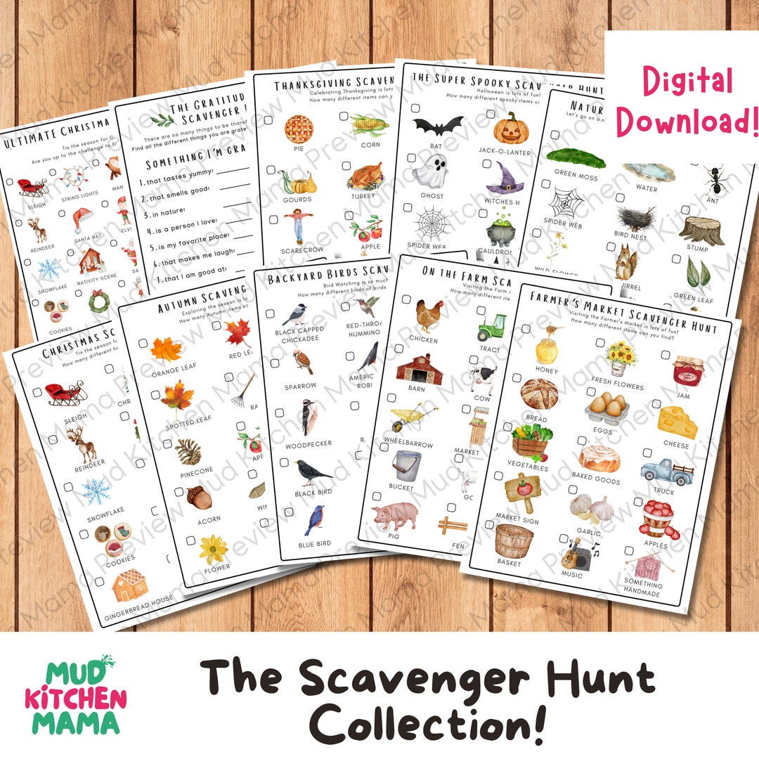 Bundle! Scavenger Hunt Collection for Kids, Outdoor Activities for ...