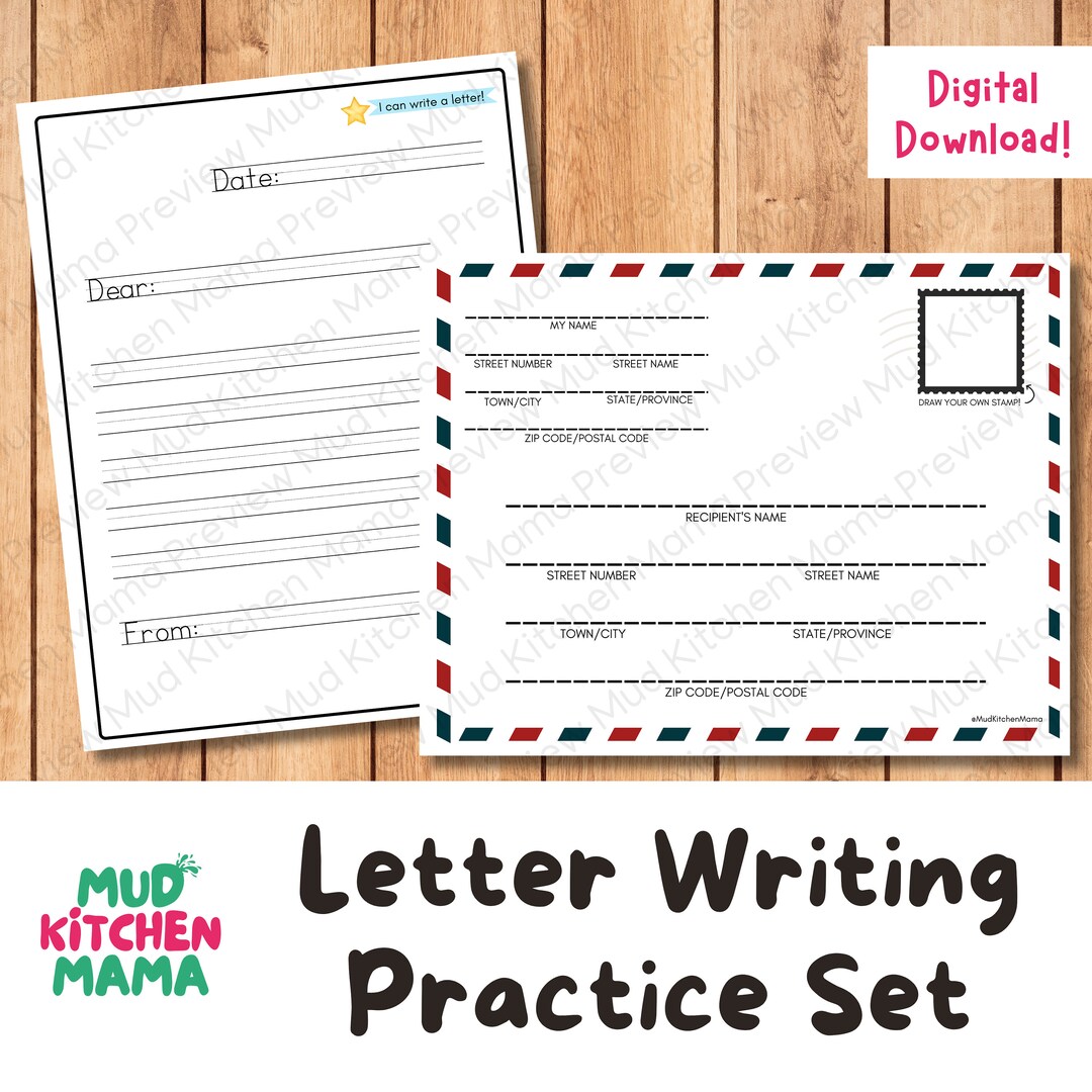 I Can Write a Letter Practice Writing and Envelope Set for Homeschool ...