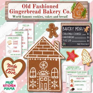Gingerbread Bakery Sensory Bin, Christmas Theme Pretend Play Kit ...