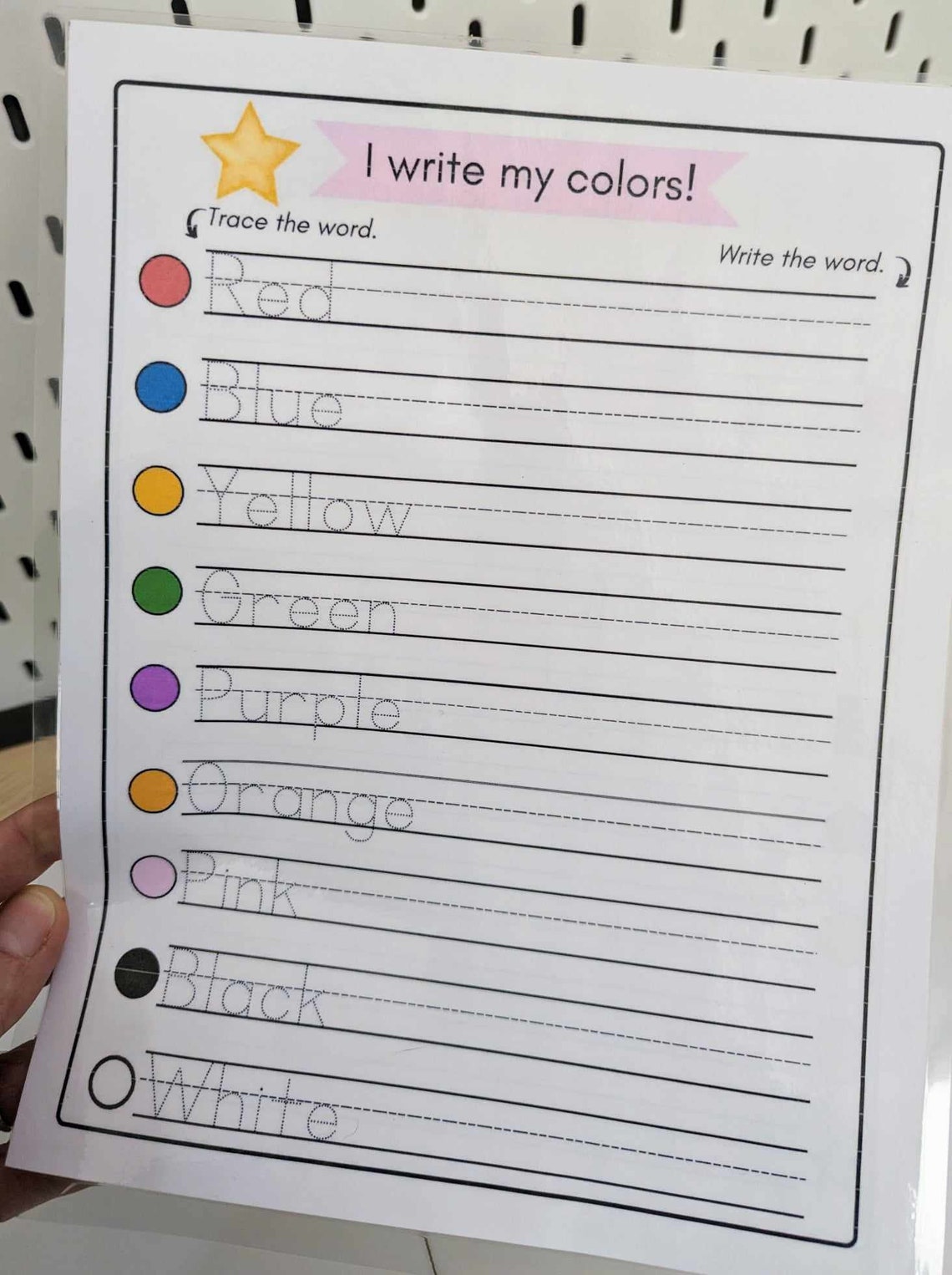 Shapes and Colors Tracing/writing Knowledge Practice Set for - Etsy