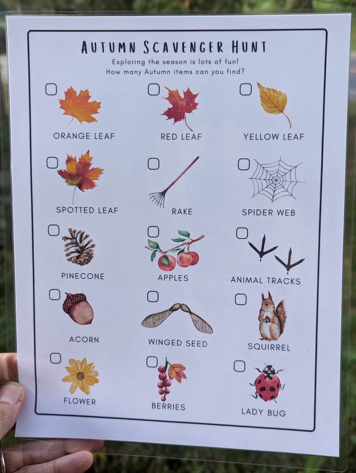 Autumn Scavenger Hunt for Kids Outdoor Activity/nature Study - Etsy