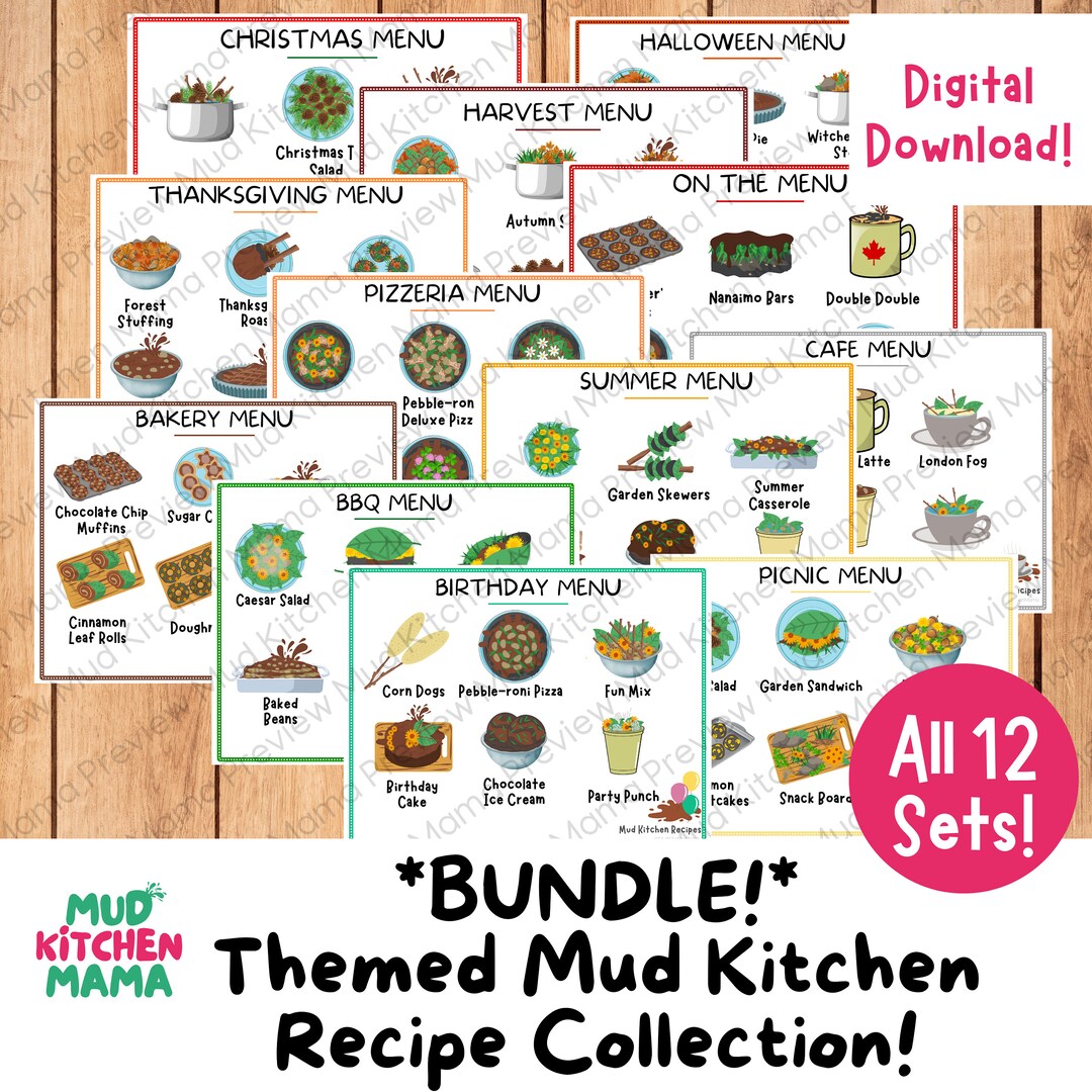 BUNDLE! Complete Themed Mud Kitchen Recipe Collection! Learning ...