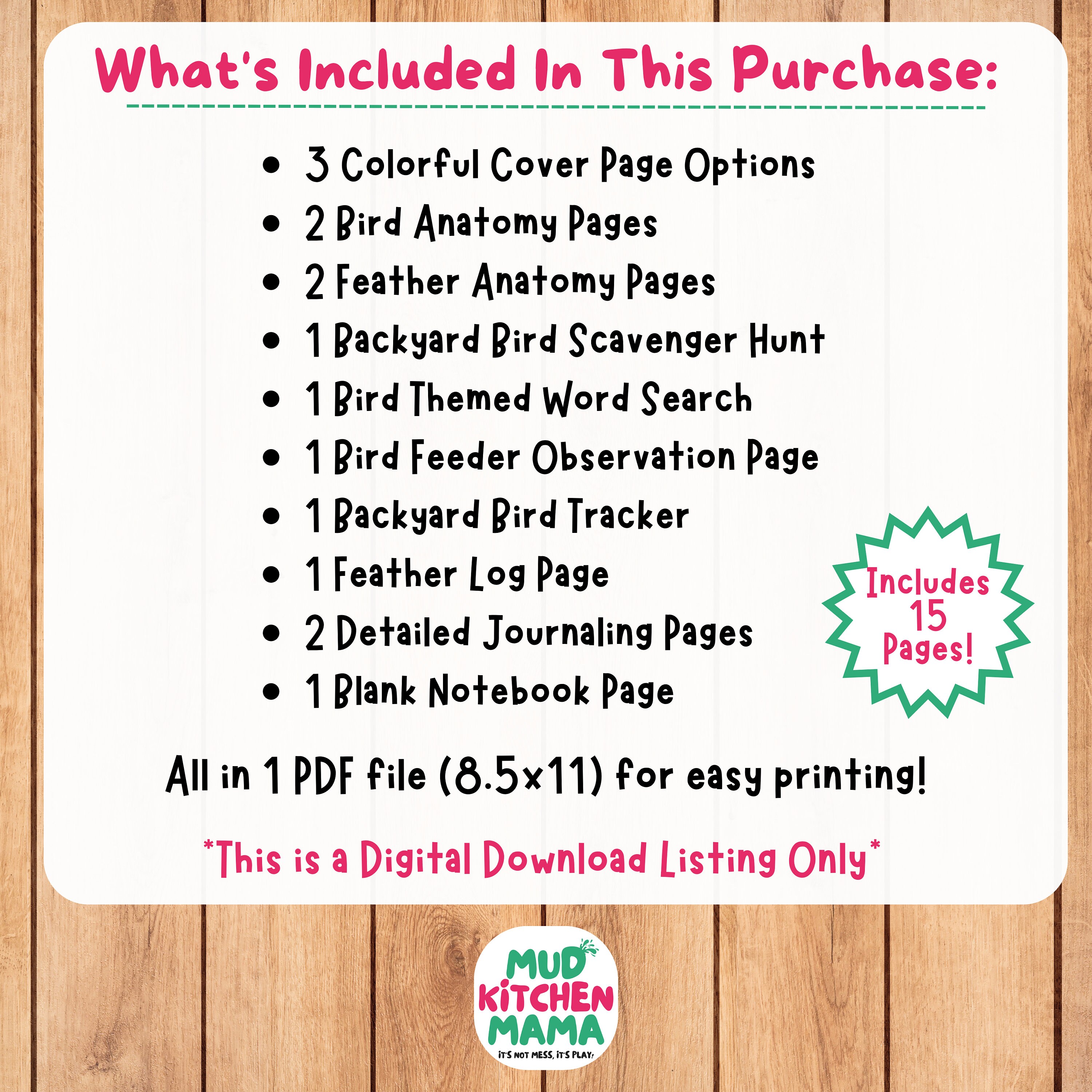 Backyard Bird Journal and Independent Unit Study Set for Homeschool ...