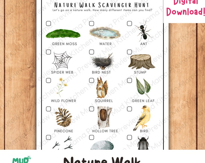 Colors in Nature Scavenger Hunt, Homeschooling, Kindergarten, Preschool ...
