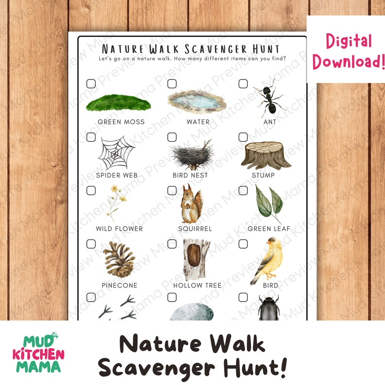 Nature Walk Scavenger Hunt for Kids, Outdoor Activity/nature Study for ...
