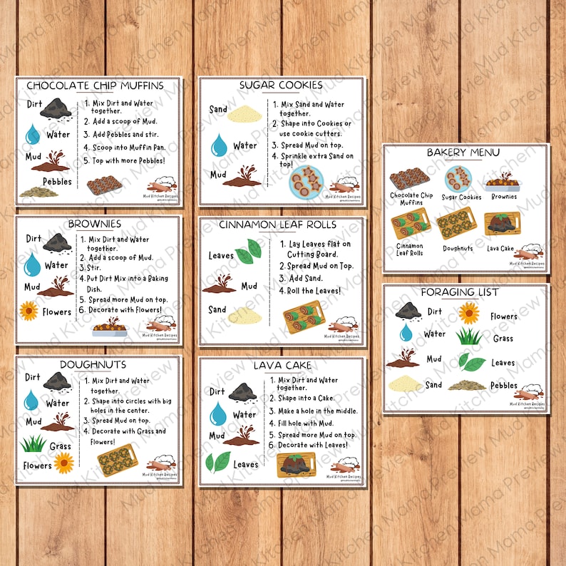 Bakery Mud Kitchen Recipes, Fun Learning Resource for Outdoor Forest ...