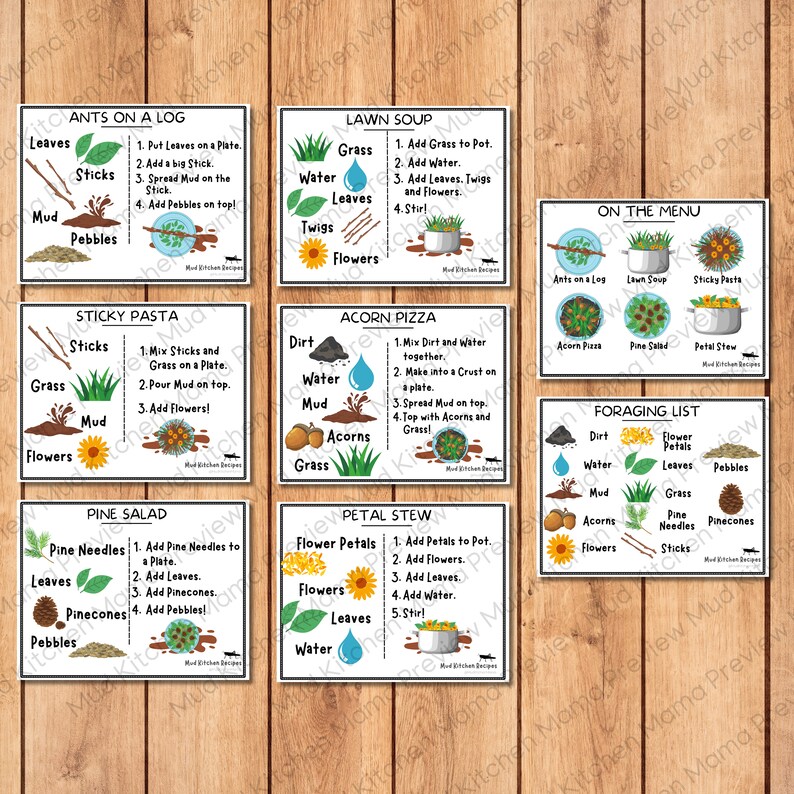 Complete Intermediate Mud Kitchen Recipe Collection, Kids Outdoor ...