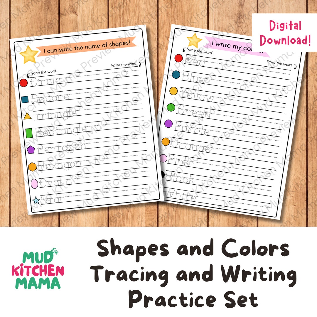 Shapes and Colors Tracing/writing, Knowledge Practice Set for ...