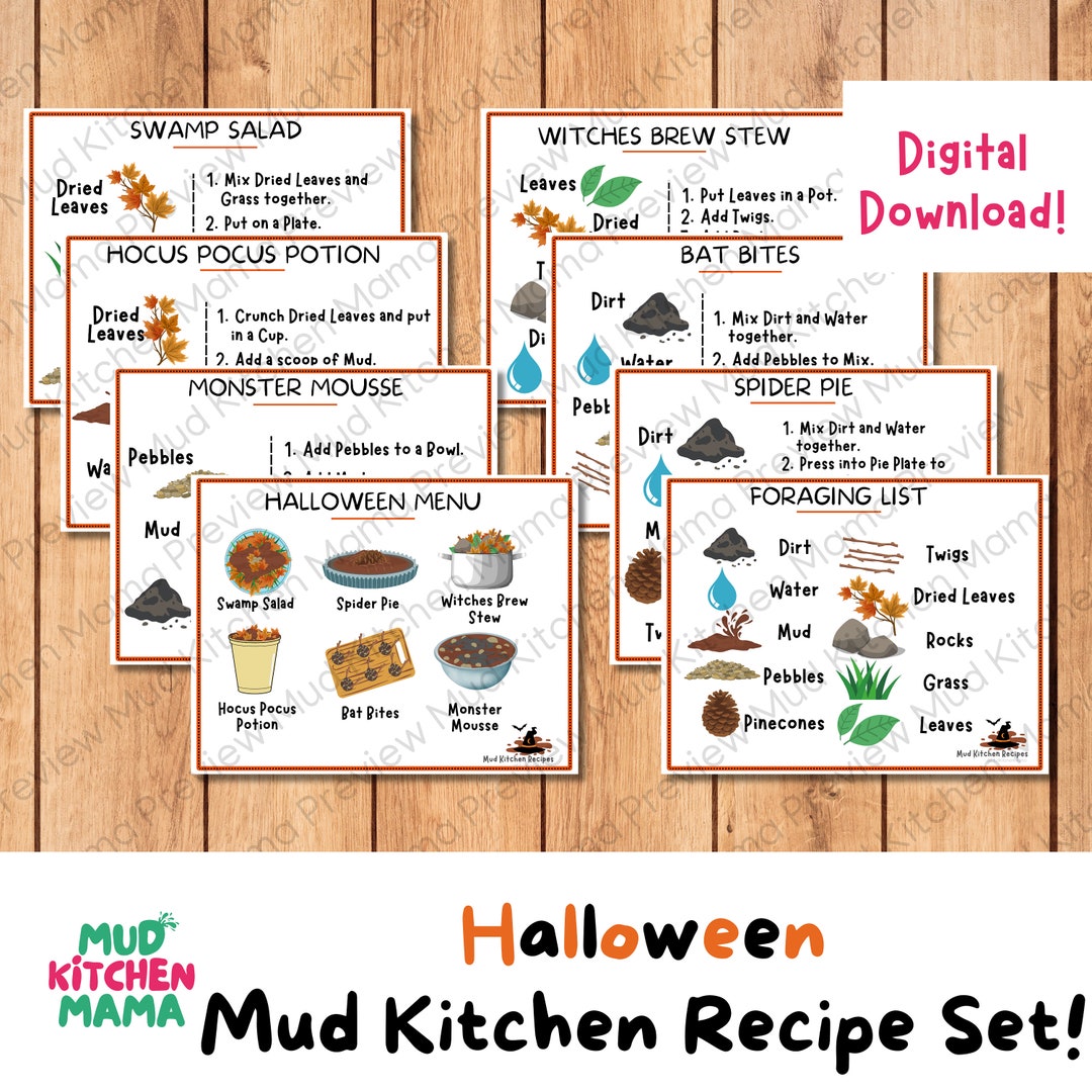 Halloween Mud Kitchen Recipes, Learning Resource for Outdoor Forest ...