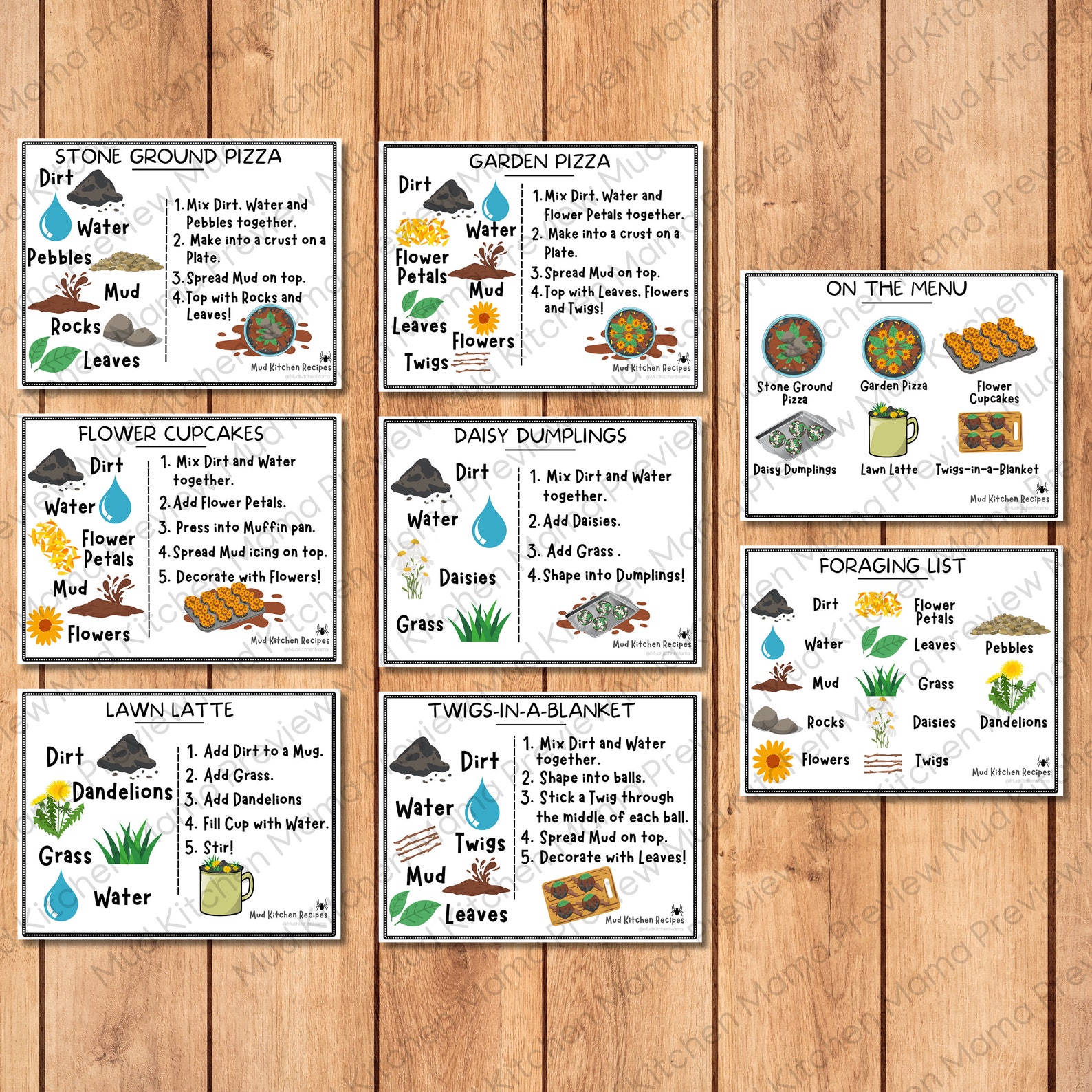 Complete Advanced Mud Kitchen Recipe Collection, Kids Outdoor ...