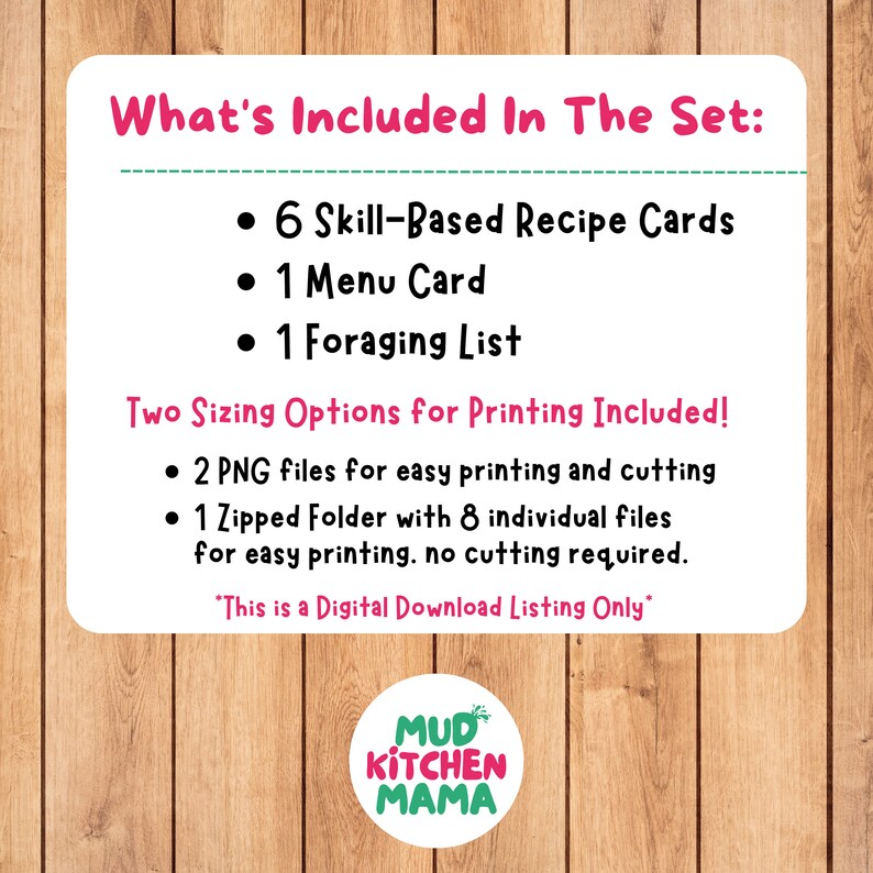 Beginner Mud Kitchen Recipe Set 3/3, Fun Learning Resource, Outdoor ...