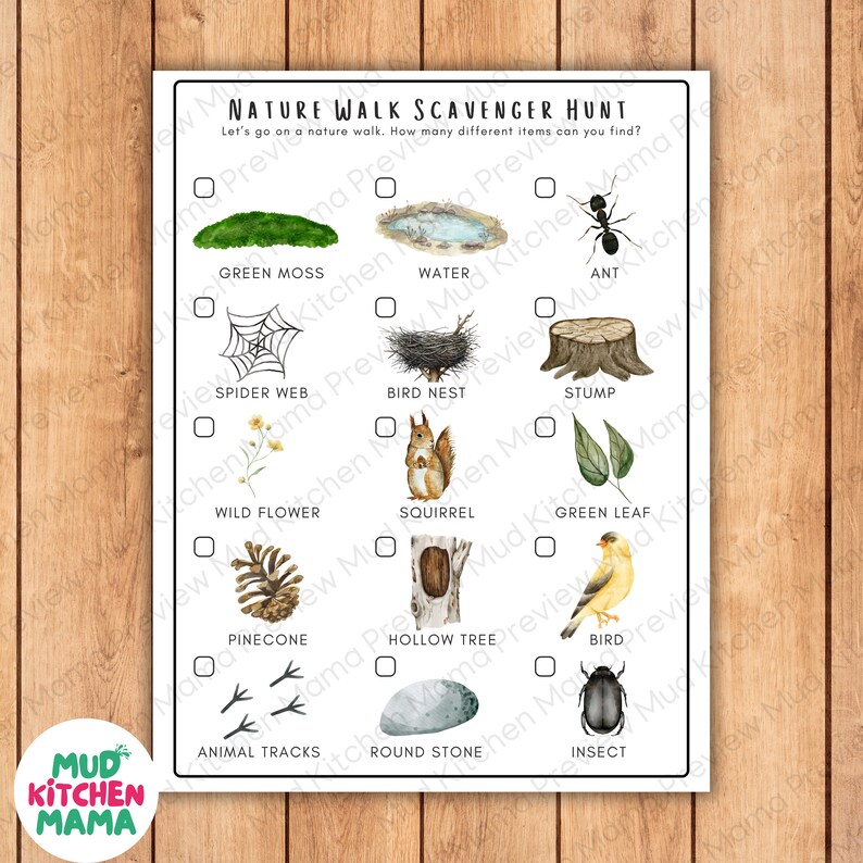 Nature Walk Scavenger Hunt for Kids, Outdoor Activity/nature Study for ...