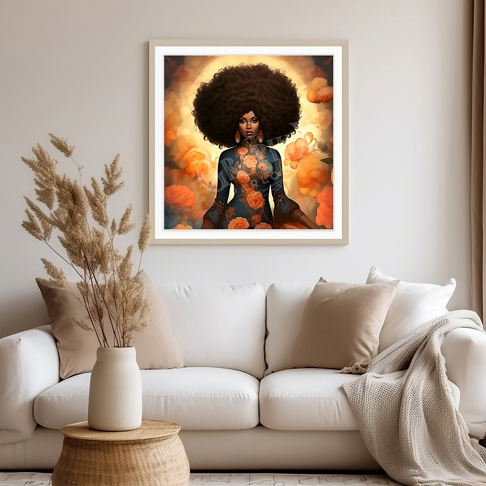 Black Woman /PNG Wall Art /afro Fantasy /afro Woman Illustration ...
