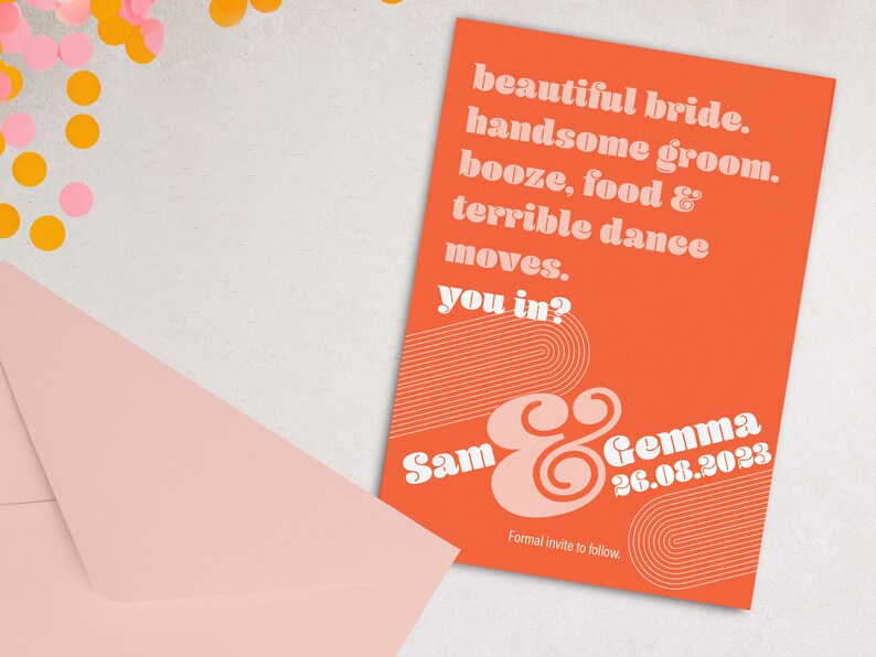 Wedding Invitation Pack "retro Tango" | Customisable | Digital Download ...