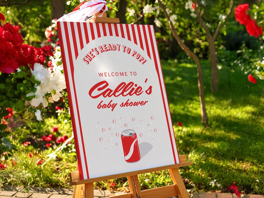 Retro Soda Pop Baby Shower Sign: Coca-cola Theme (custom Digital ...
