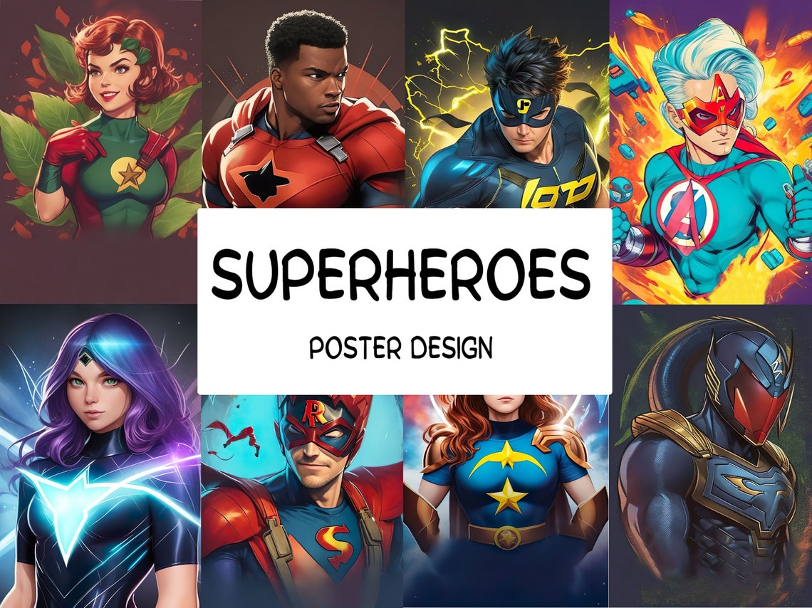 Dynamic Superhero Poster Pack 1: Transform Your Space With Iconic Comic ...