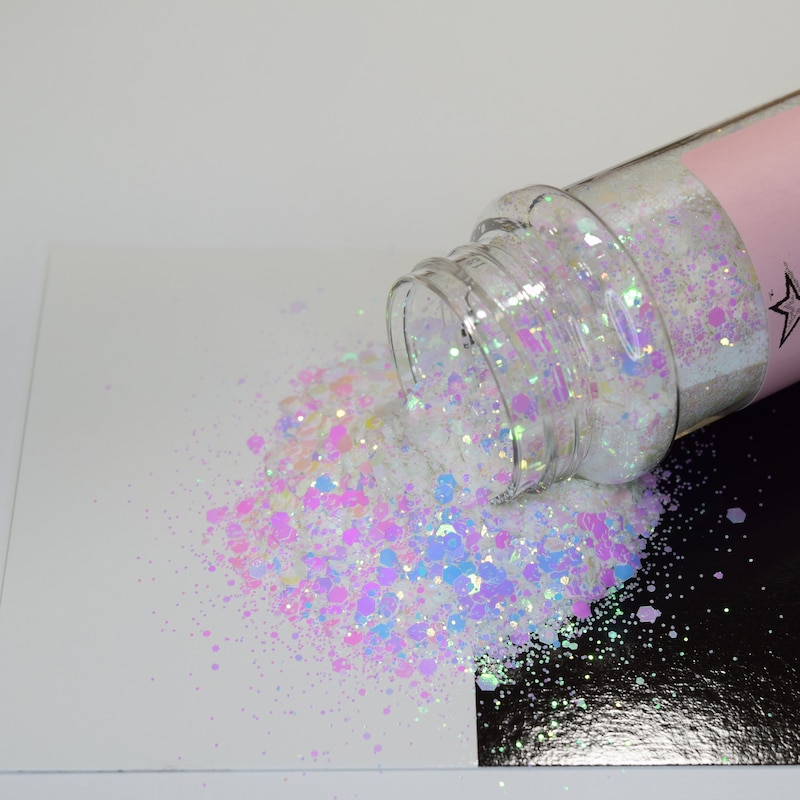 Iridescent White Glitter - Etsy
