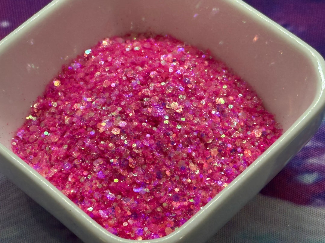Lepus Neon Pink Chunky Mix Iridescent Glitter - Etsy
